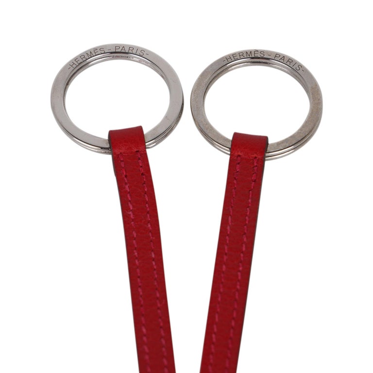 Hermes Etui Cles Baseball Key Holder Blue De Malte / Rouge/ White New ...
