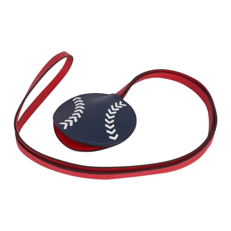 Hermes Etui Cles Baseball Key Holder Blue De Malte / Rouge/ White New ...