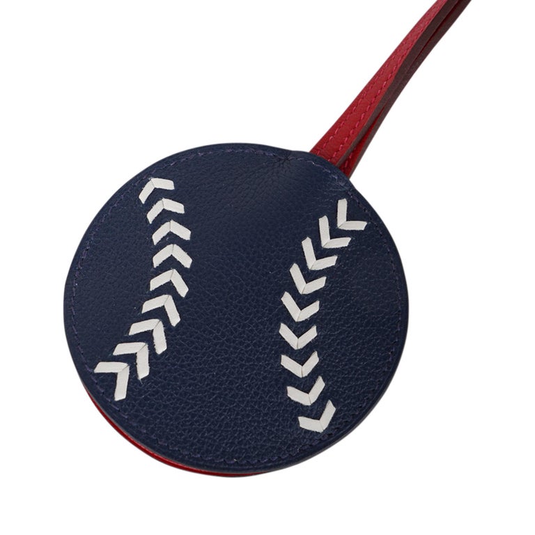 Hermes Etui Cles Baseball Key Holder Blue De Malte / Rouge/ White New ...