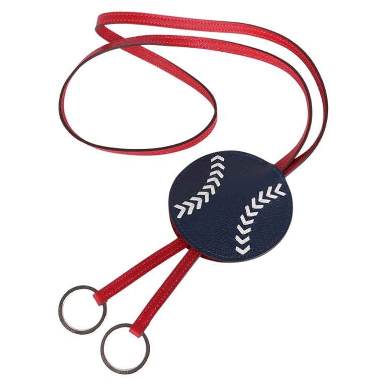 Hermes Etui Cles Baseball Key Holder Blue De Malte / Rouge/ White New ...