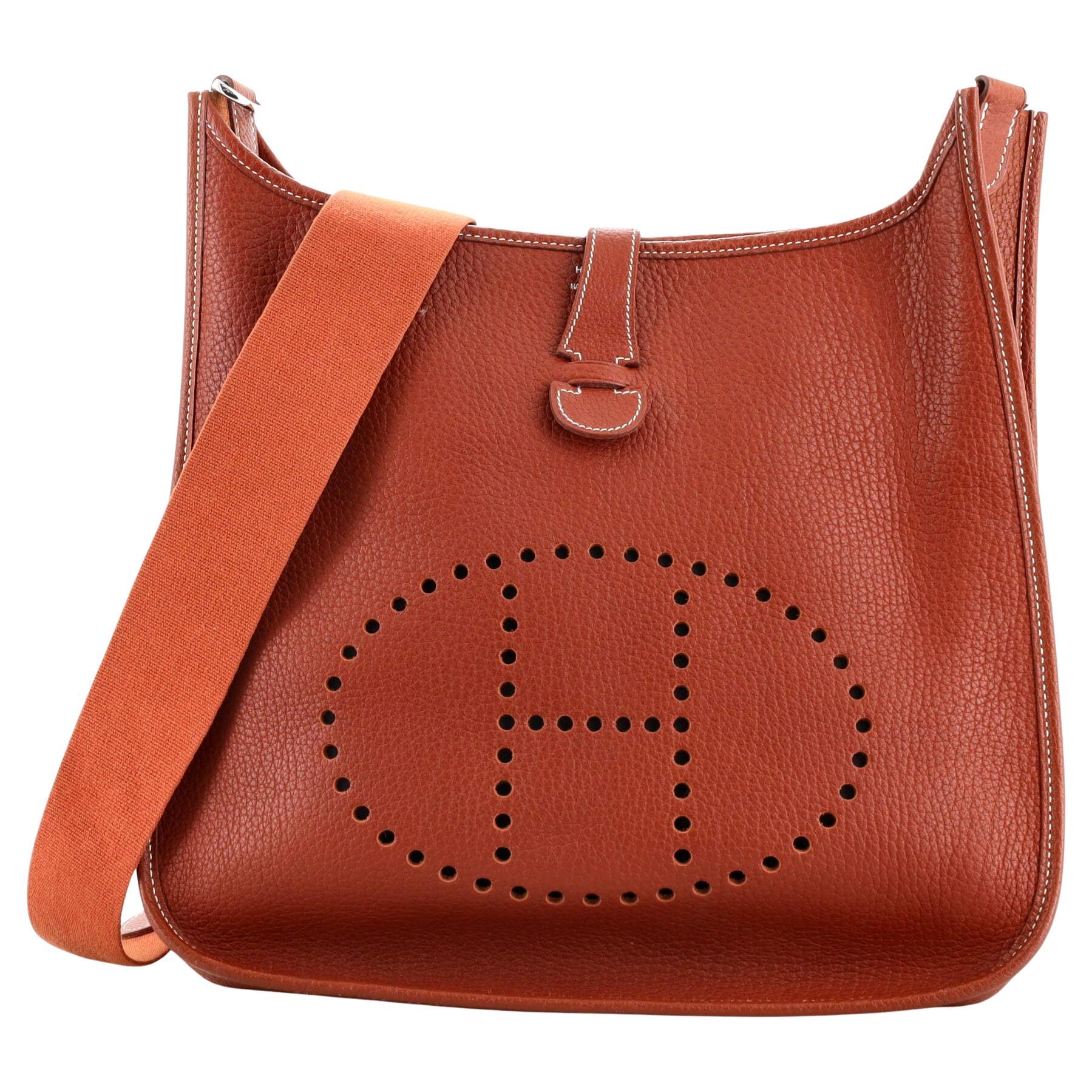 Hermes Evelyne TPM Bag Rouge Piment Taurillon Maurice Leather Gold ...