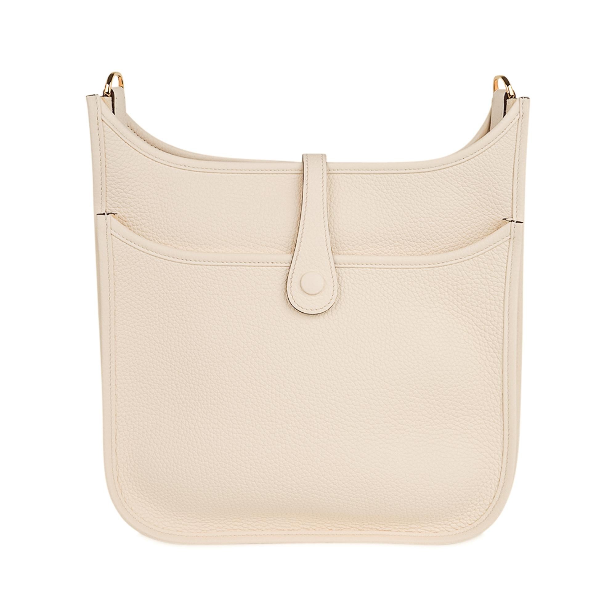 Hermes Evelyne PM Bag Nata Clemence Gold Hardware New w/Box For Sale at ...