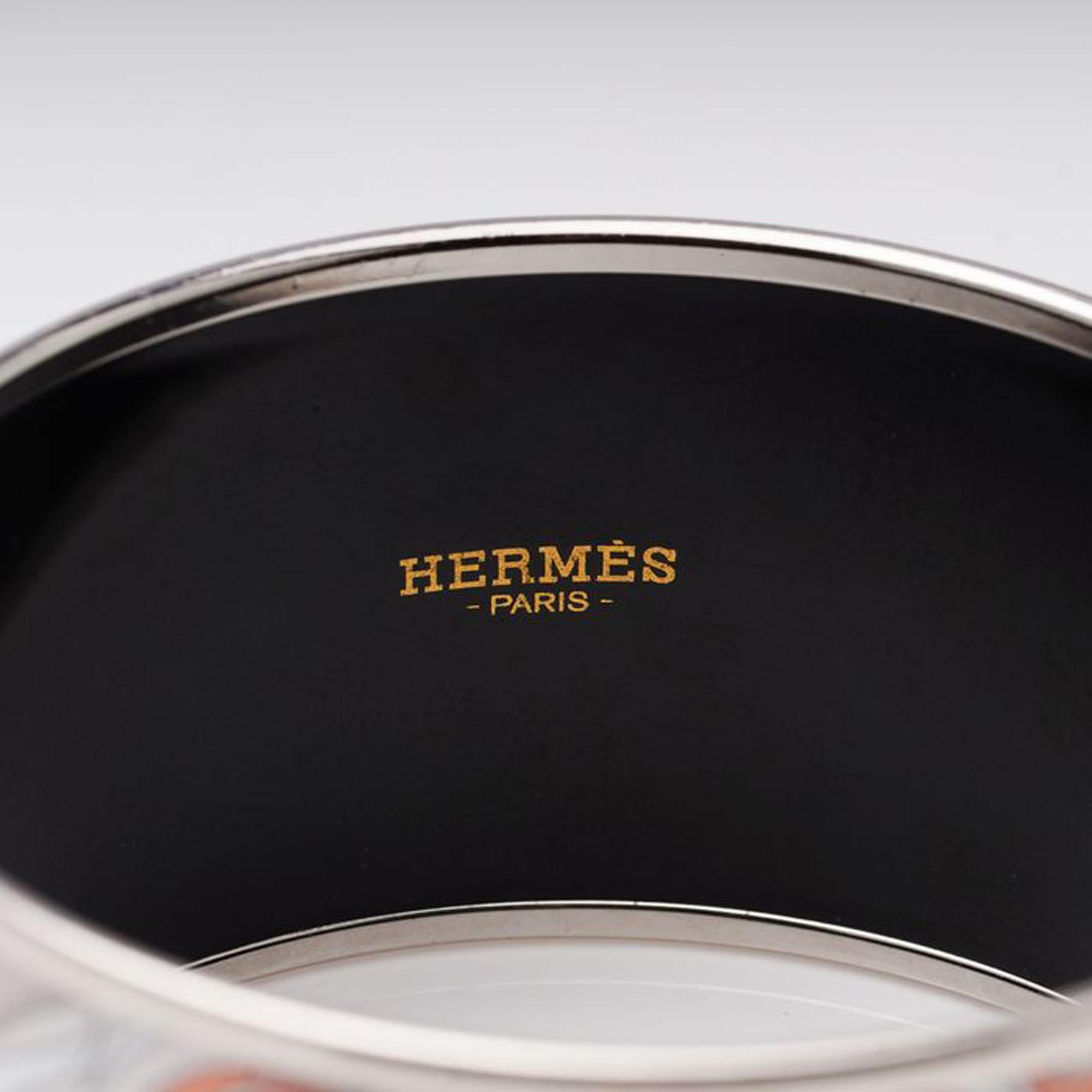 Hermes Extra-Wide Enamel Bangle Bracelet For Sale at 1stDibs
