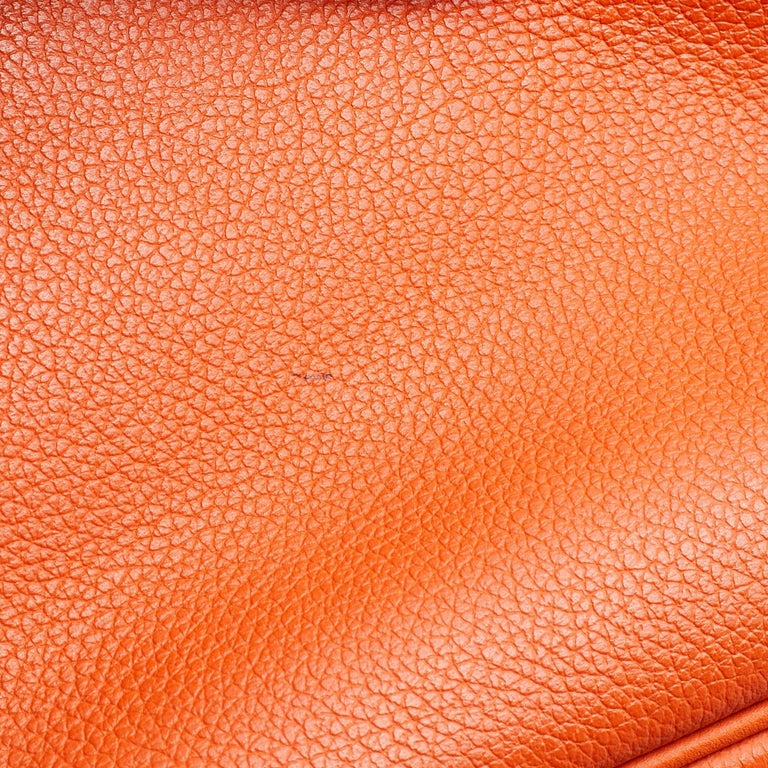 Hermes Feu Evercolor Leather Palladium Finish Lindy 30 Bag For Sale at ...