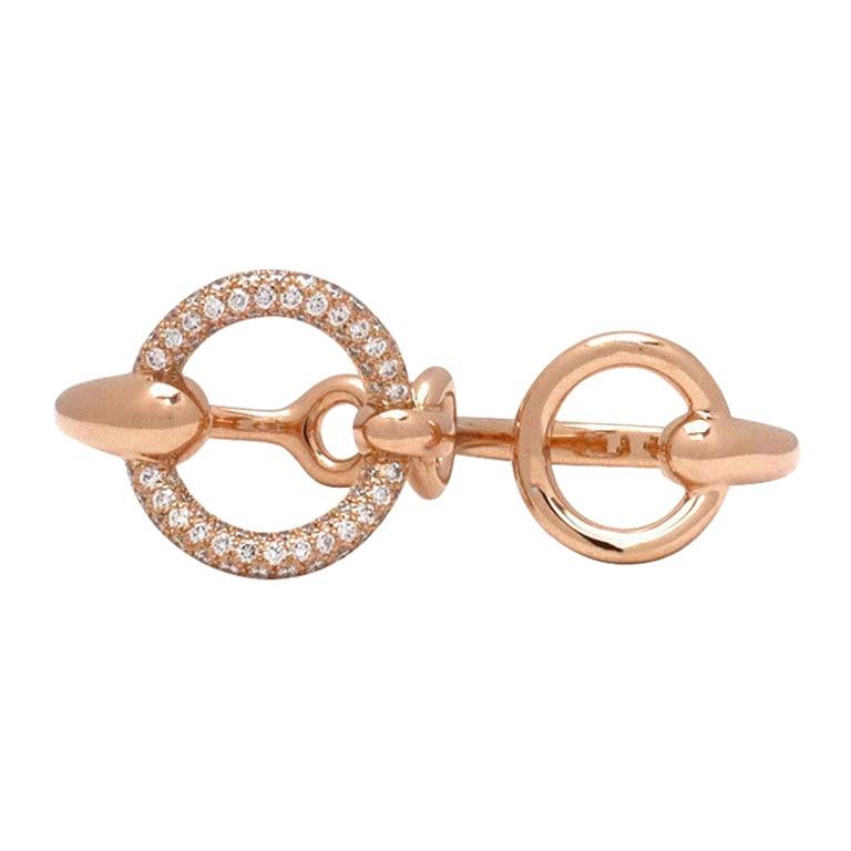 Hermes ''Fillet d''Or'' Rose Gold Diamond Ring, Large Model at 1stDibs