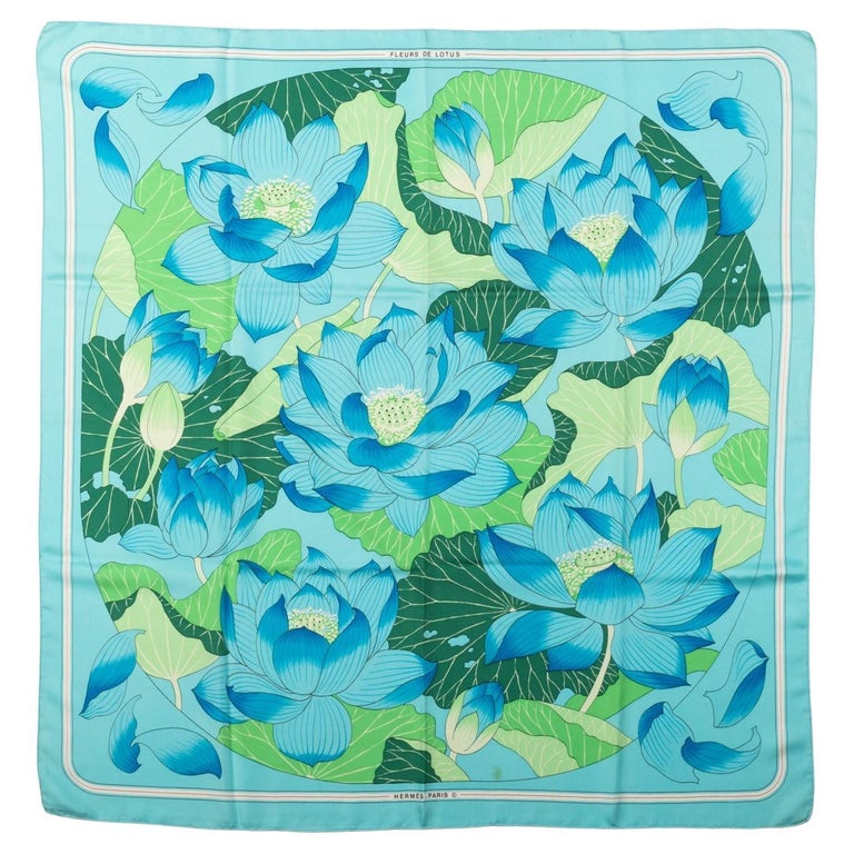 Hermès Fleurs de Lotus Scarf, Vauzelles For Sale at 1stDibs