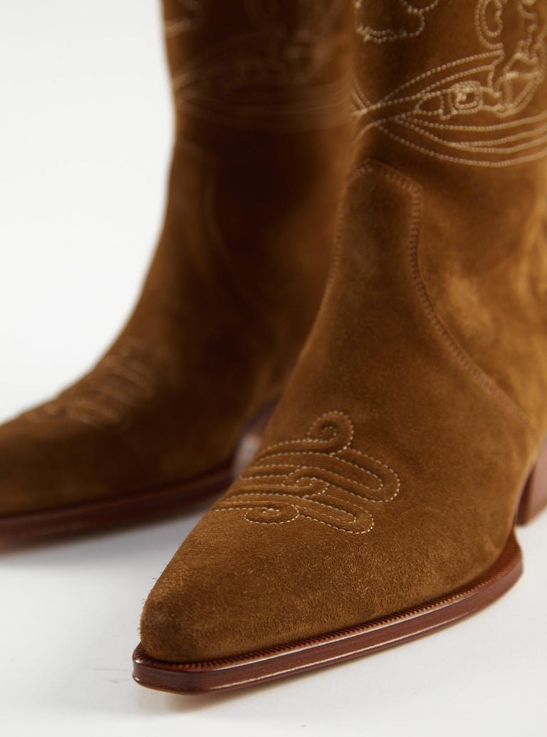 HERMÈS FOLK 35 BOOTS - Size 37 For Sale at 1stDibs