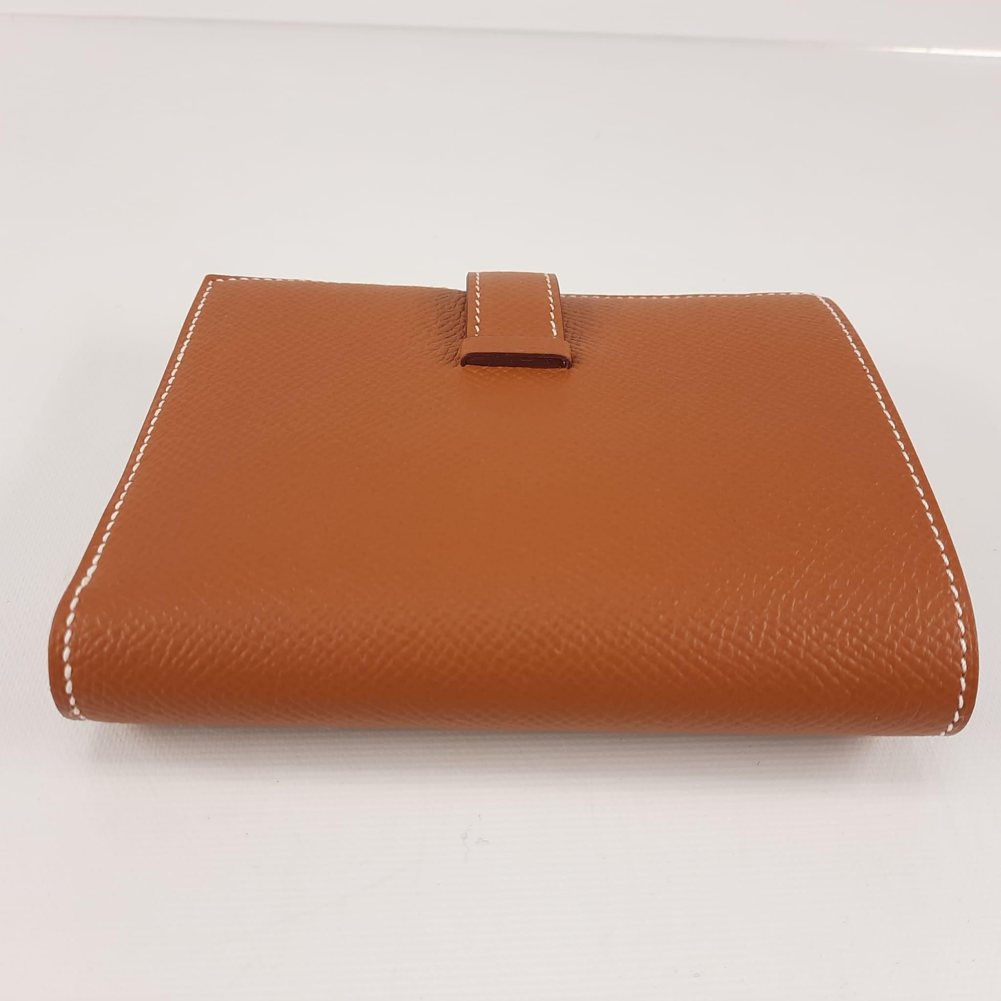 Hermes Gold Bearn Compact wallet For Sale at 1stDibs