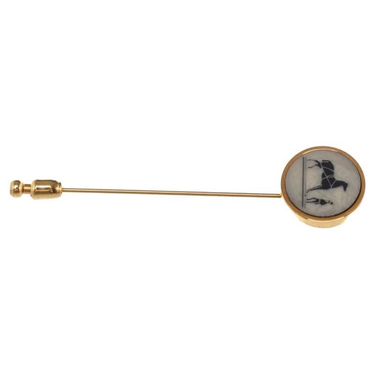 Hermes Gold Bijouterie Pin Brooch with Gold-Tone Hardware, 39225MSC For ...