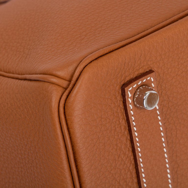 HERMES Gold camel Togo leather BIRKIN 35 Bag Phw For Sale at 1stDibs
