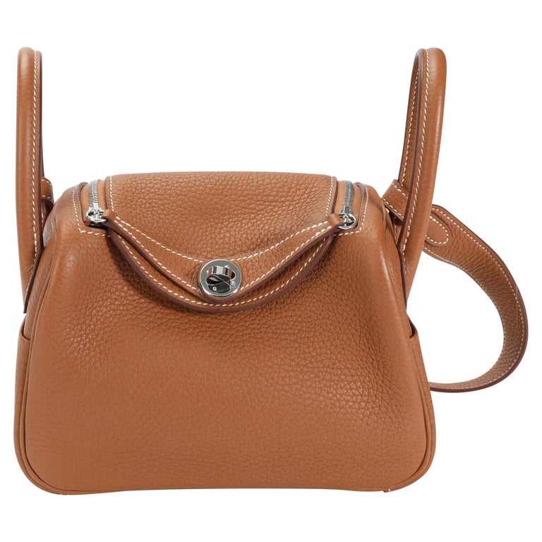 Hermès Gold Clémence Mini Lindy 20 PHW For Sale at 1stDibs | hermes ...