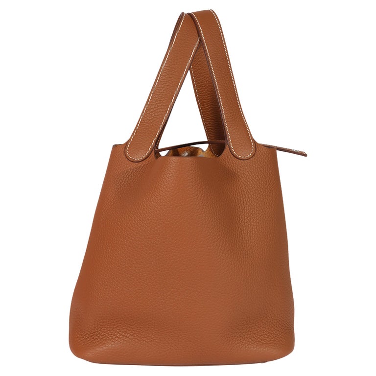 Hermès Gold Clemence Picotin 22 For Sale at 1stDibs
