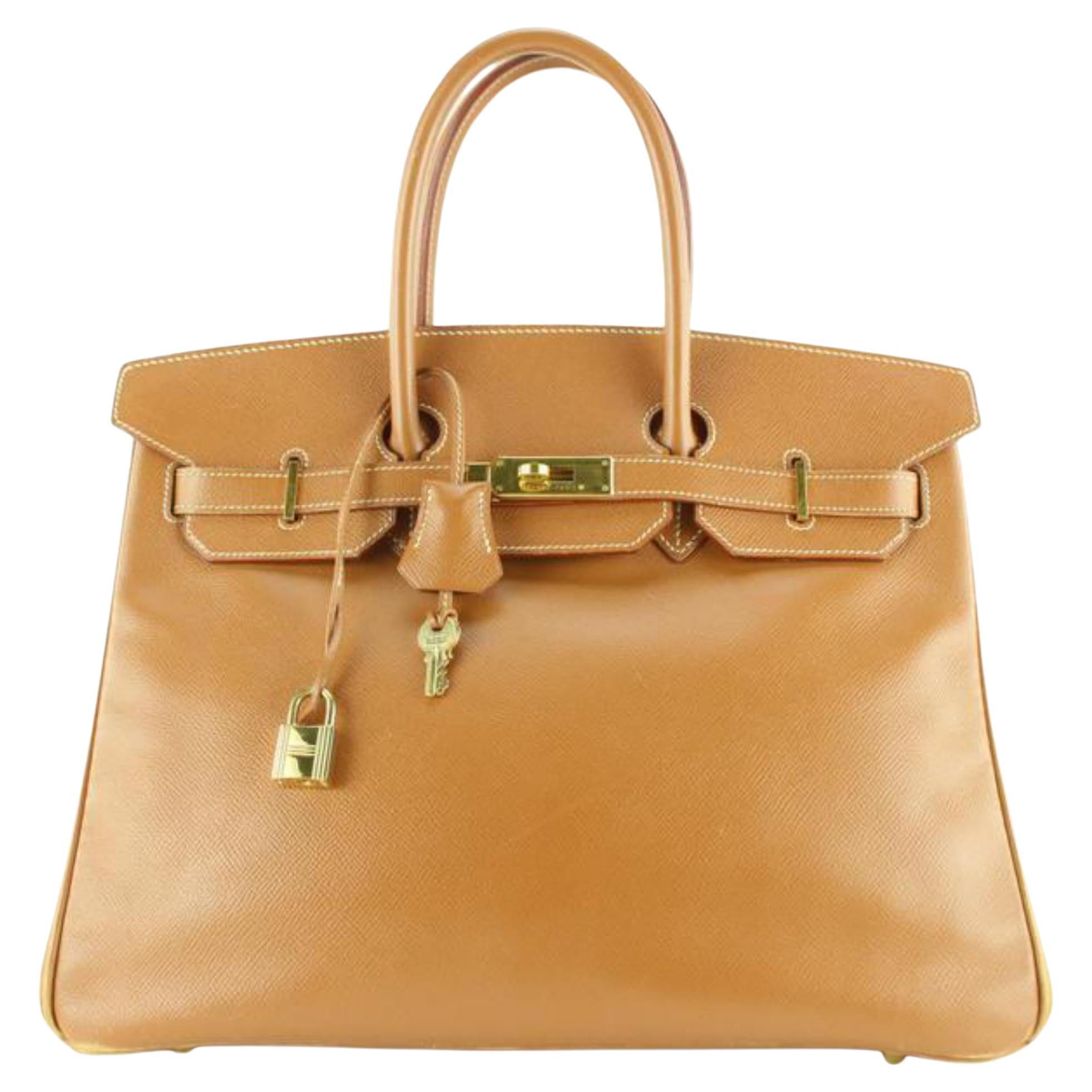 Hermès Gold Courchevel Leather Birkin 35 GHW 1H1028 at 1stDibs