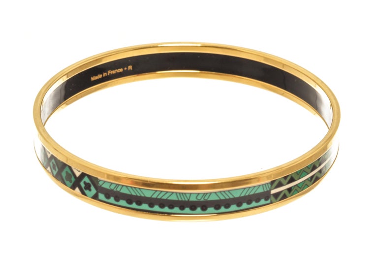 Hermes Gold Enamel Bangle at 1stDibs