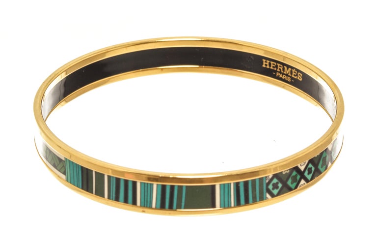 Hermes Gold Enamel Bangle at 1stDibs