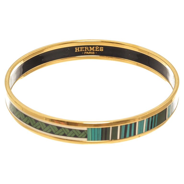 Hermes Gold Enamel Bangle at 1stDibs