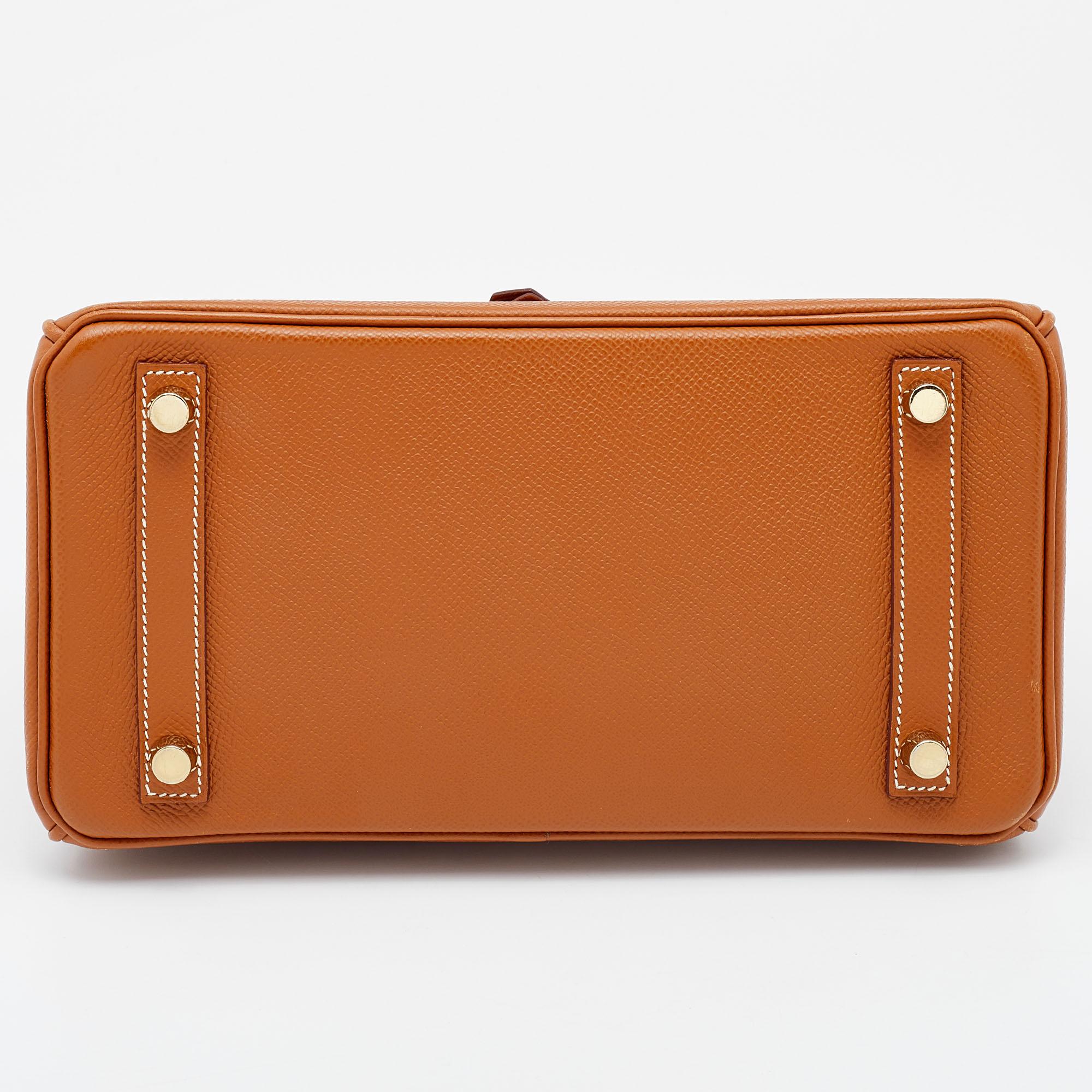 Hermes Gold Epsom Leather Gold Finish Birkin 25 Bag For Sale at 1stDibs