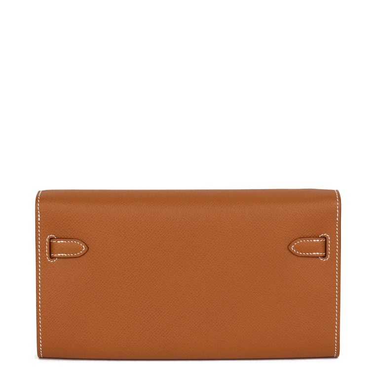 HERMÈS Gold Epsom Leather Kelly To Go Long Wallet For Sale at 1stDibs
