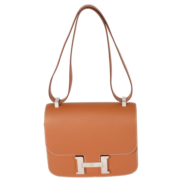 Hermès Gold Evercolor Constance 24 PHW For Sale at 1stDibs