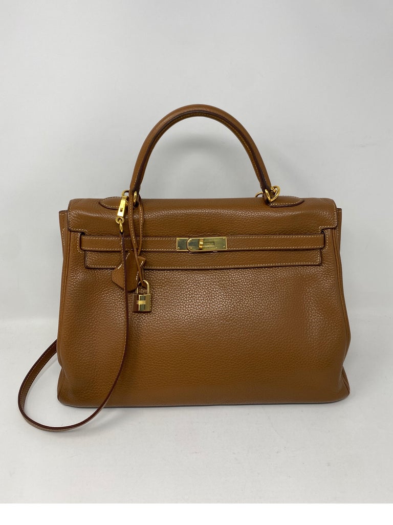 Hermes Gold Kelly 35 Bag at 1stDibs