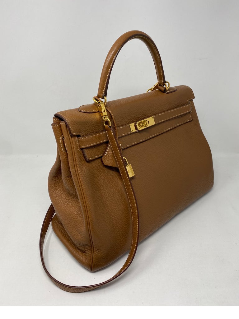 Hermes Gold Kelly 35 Bag at 1stDibs