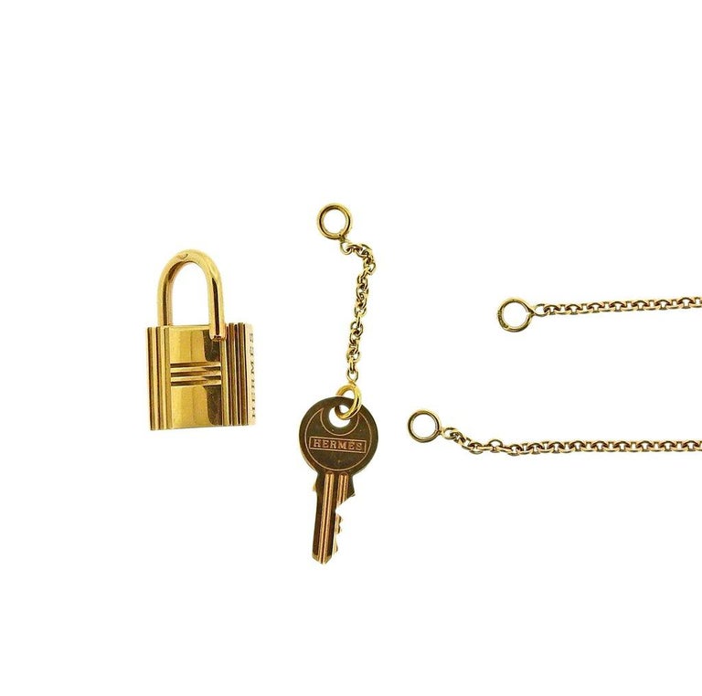 Hermès Gold Key and Lock Pendant Necklace at 1stDibs | hermes padlock ...