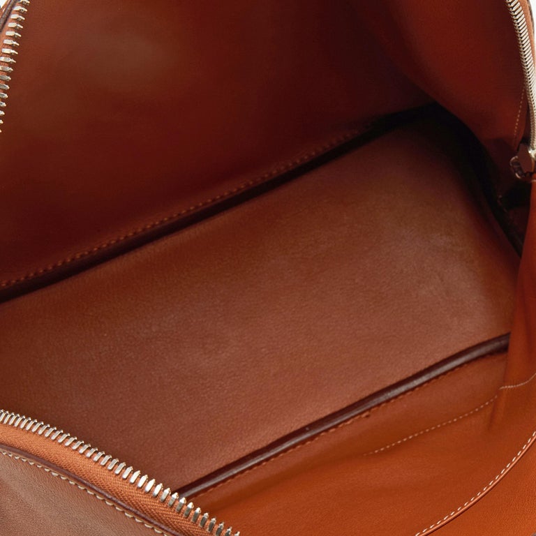 Hermès Gold Swift Leather Palladium Plated Web Bolide 1923 Bag For Sale ...