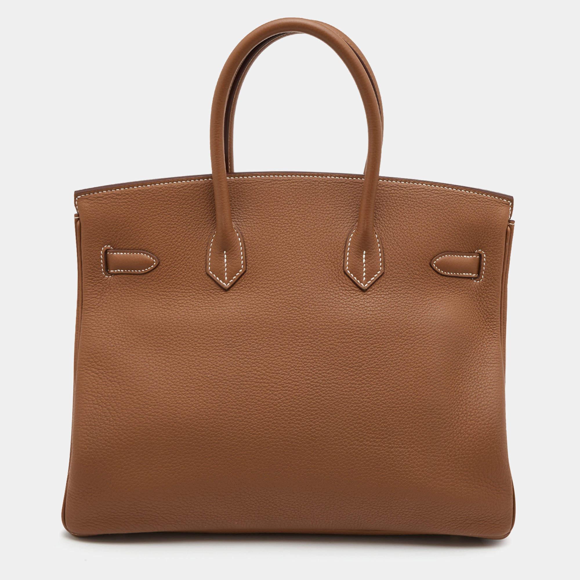 Hermes Gold Togo Leather Gold Finish Birkin 35 Bag For Sale at 1stDibs