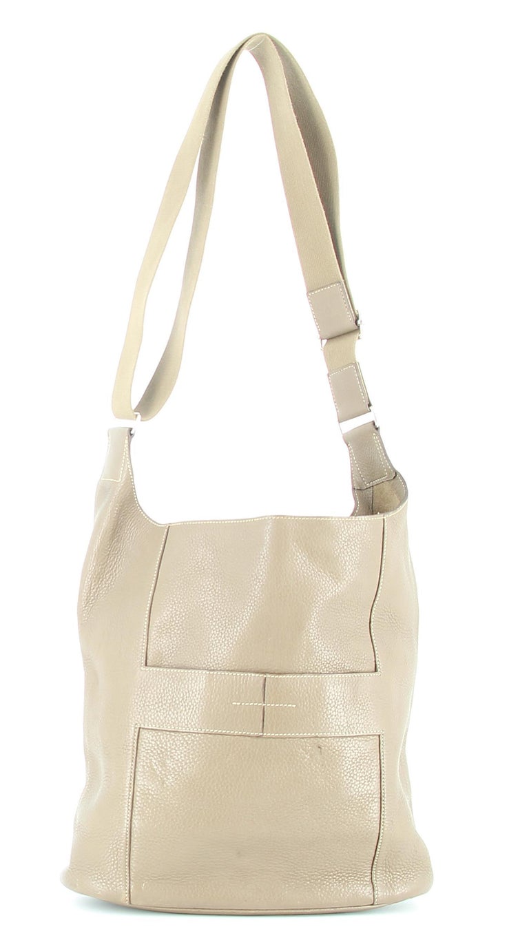 Hermès Good News Beige Leather Messenger Bag For Sale at 1stDibs