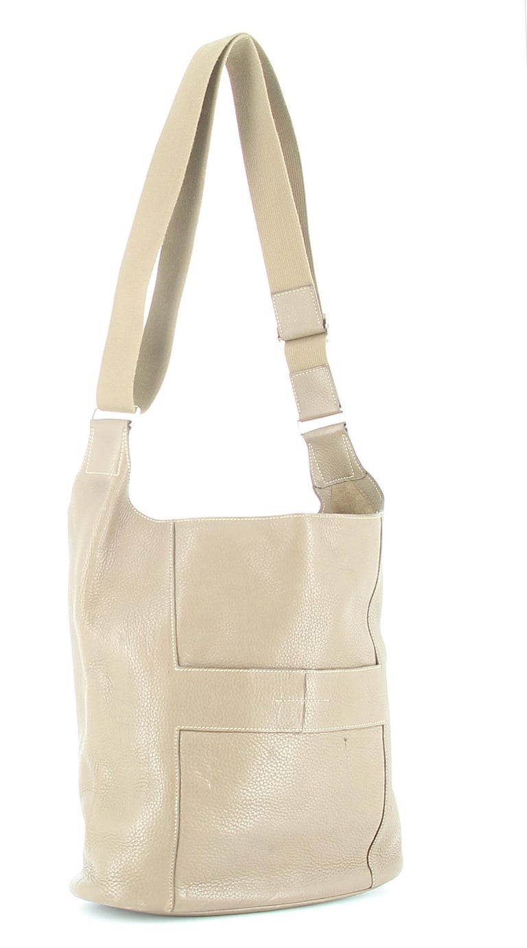 Hermès Good News Beige Leather Messenger Bag For Sale at 1stDibs