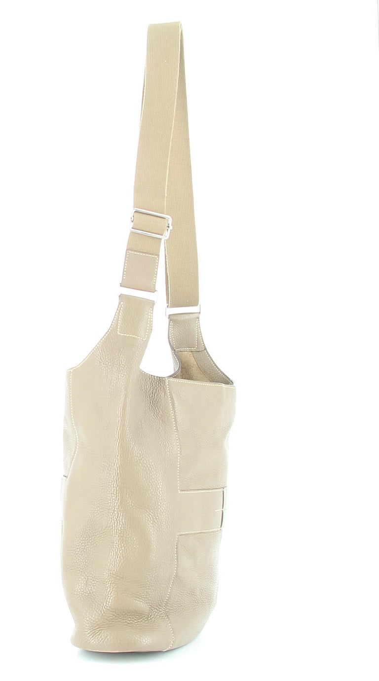 Hermès Good News Beige Leather Messenger Bag For Sale at 1stDibs