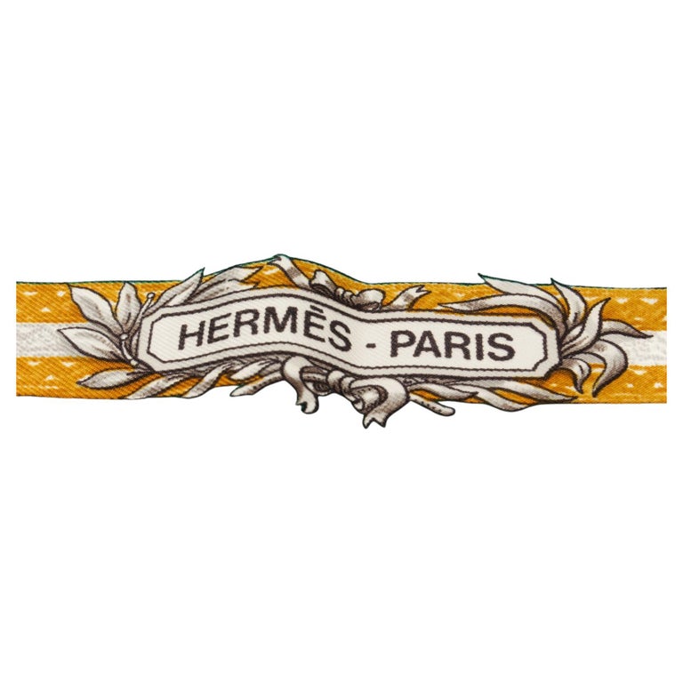 Hermes Green Silk Scarf For Sale at 1stDibs