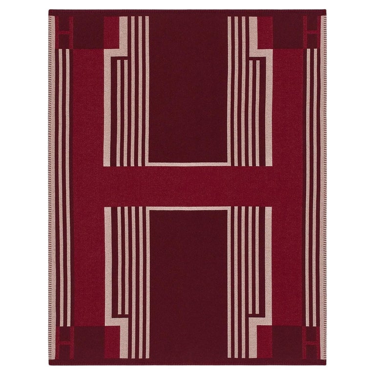 Hermes Grenat / Rouge H Ithaque blanket For Sale at 1stDibs