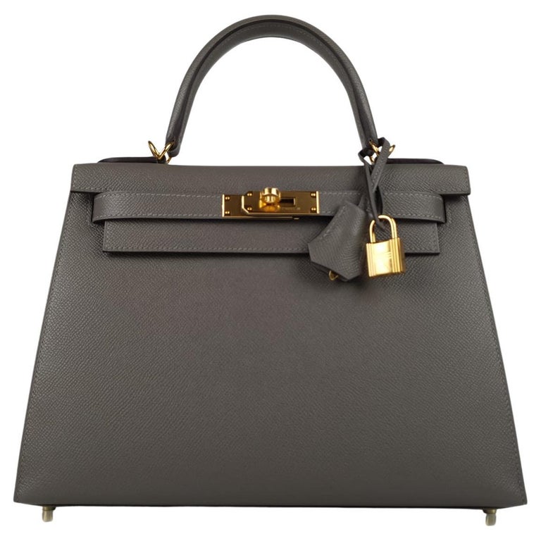 Hermes gris meyer epsom leather gris meyer gold hardware Kelly II ...