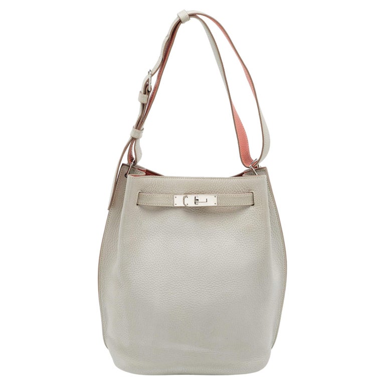 Hermes Gris Perle/Crevette Leather So Kelly 22 Bag For Sale at 1stDibs