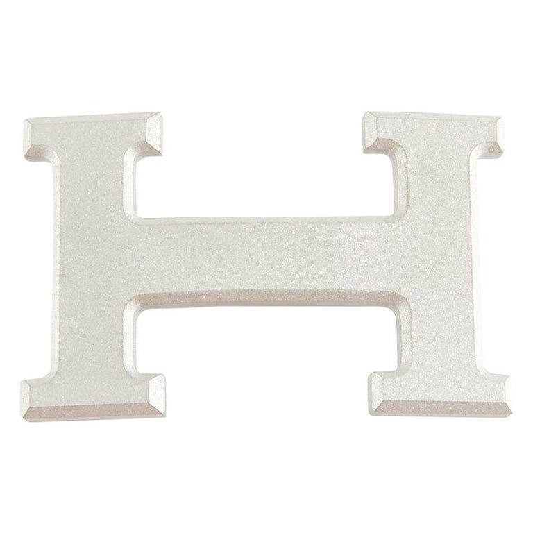 HERMES H Belt Buckle in Matte Silver Metal at 1stDibs | hermes belt buckle