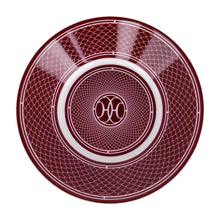 Hermes H Deco Rouge Tea Cup and Saucer Porcelain Set of 2 New w/ Box ...