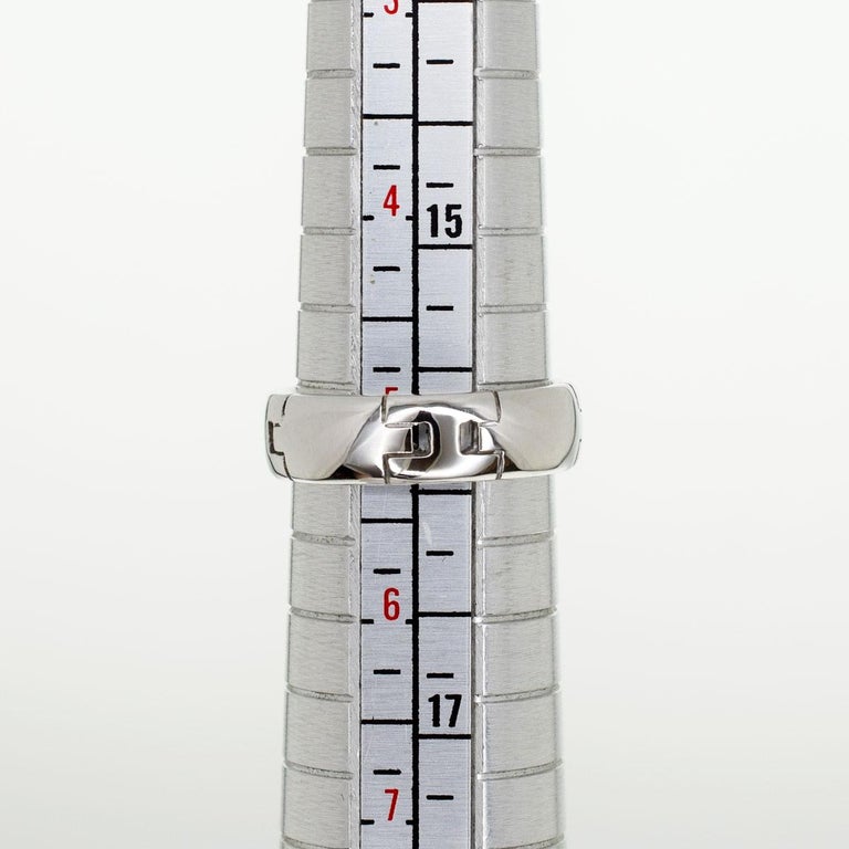 Hermes H Logo 18 Karat White Gold Hercules Ring at 1stDibs