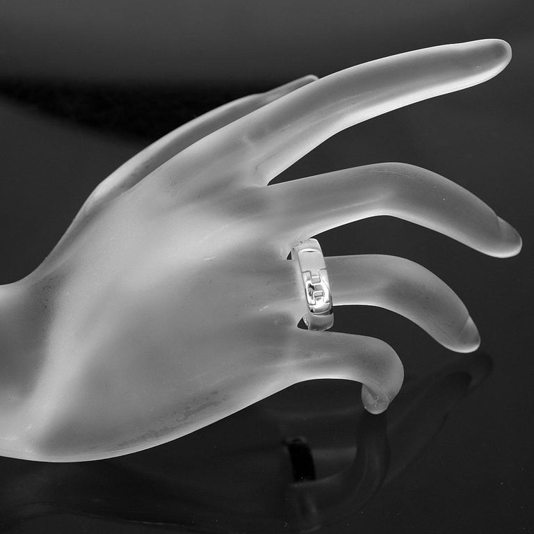 Hermes H Logo 18 Karat White Gold Hercules Ring at 1stDibs