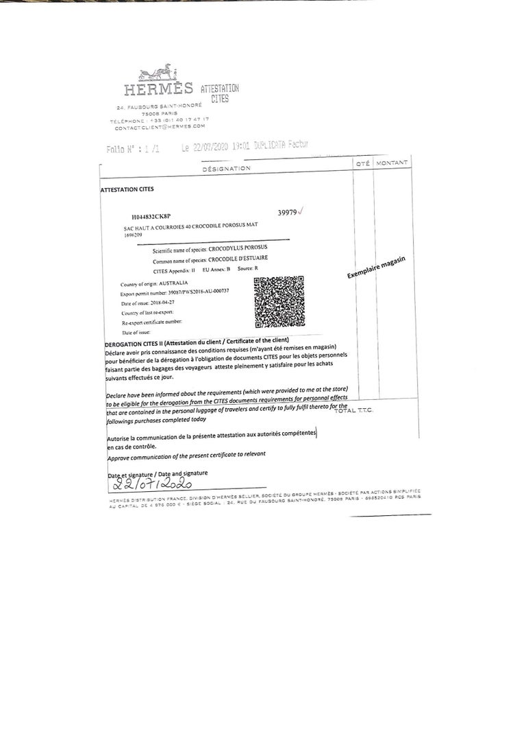 hermes registration document