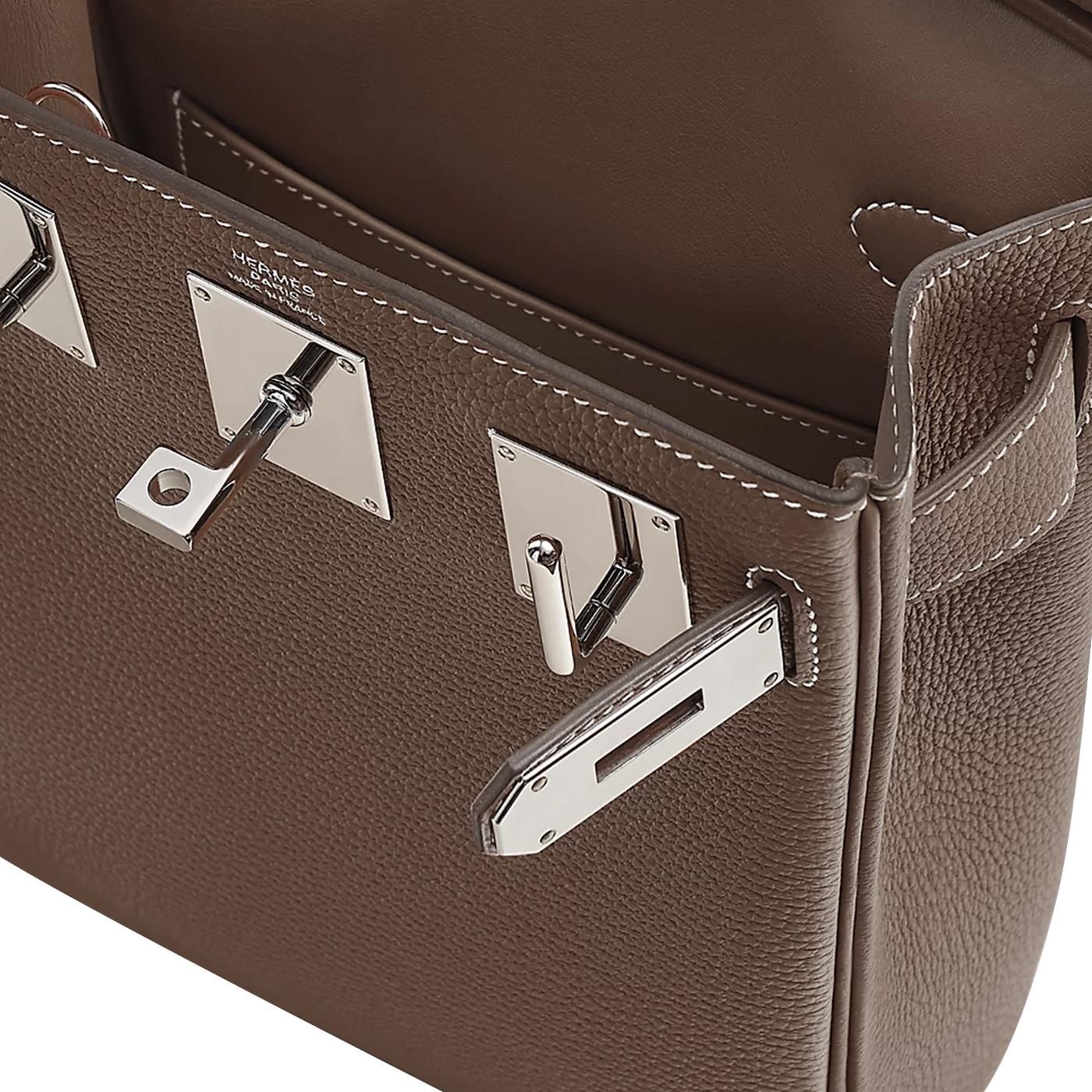 Hermes HAC A Dos PM Backpack Etoupe Togo Leather Palladium Hardware For ...