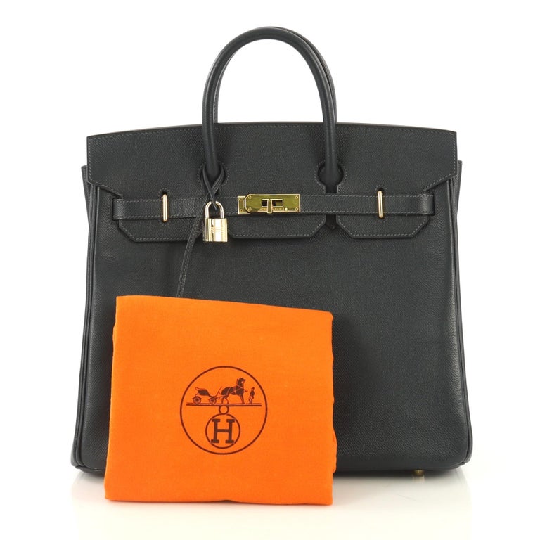 Hermes HAC Birkin Bag Bleu Marine Epsom with Gold Hardware 32 at 1stDibs