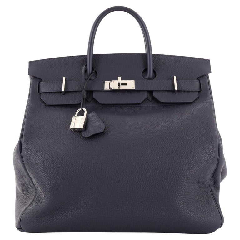 Hermes HAC Birkin Bag Bleu Nuit Togo with Palladium Hardware 40 For ...