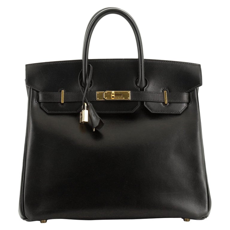 Hermes HAC Birkin Bag Noir Box Calf With Gold Hardware 32 at 1stDibs