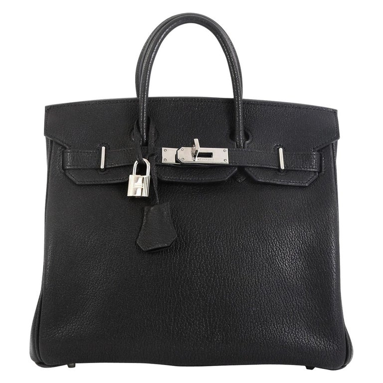 Hermes HAC Birkin Bag Noir Chevre de Coromandel with Palladium Hardware ...