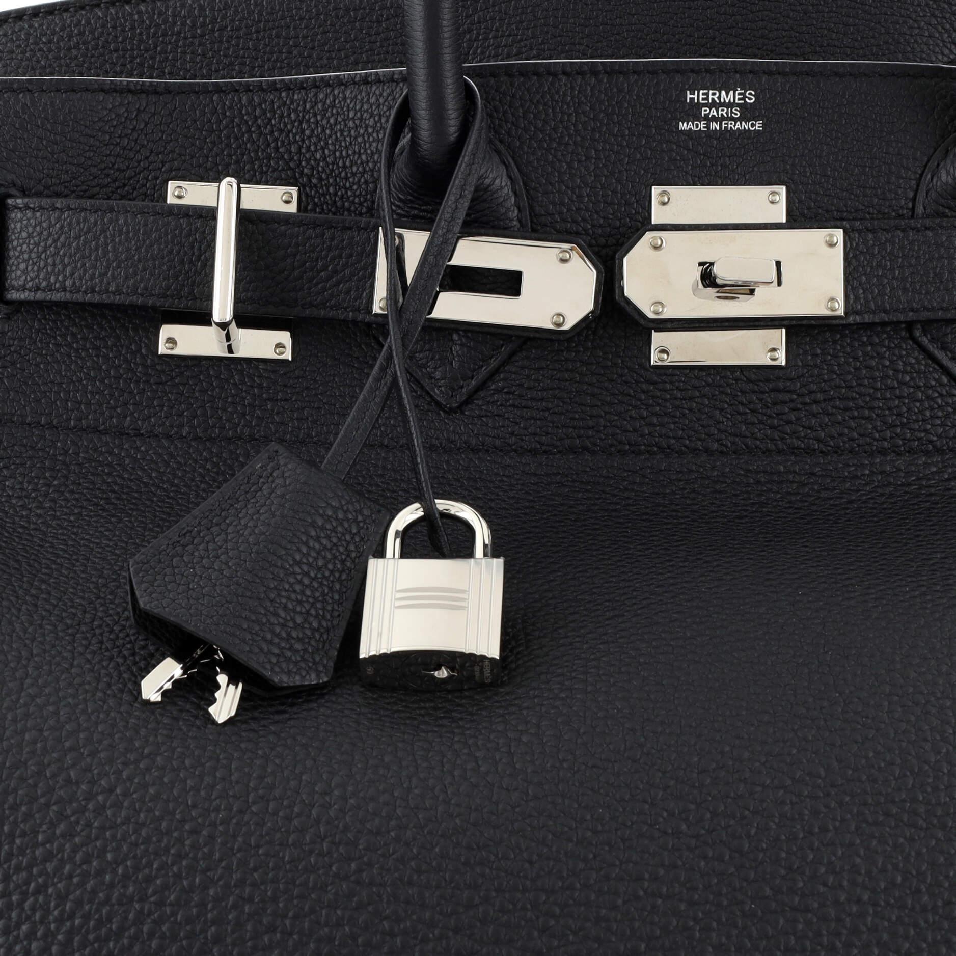 Hermes HAC Birkin Bag Noir Togo with Palladium Hardware 40 For Sale at ...