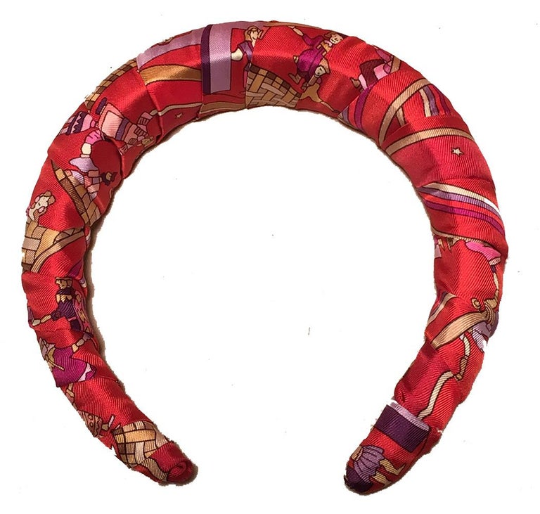 Hermes Handmade Vintage Donner La Main Silk Scarf Wrapped Padded ...