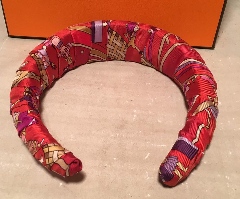 Hermes Handmade Vintage Donner La Main Silk Scarf Wrapped Padded ...