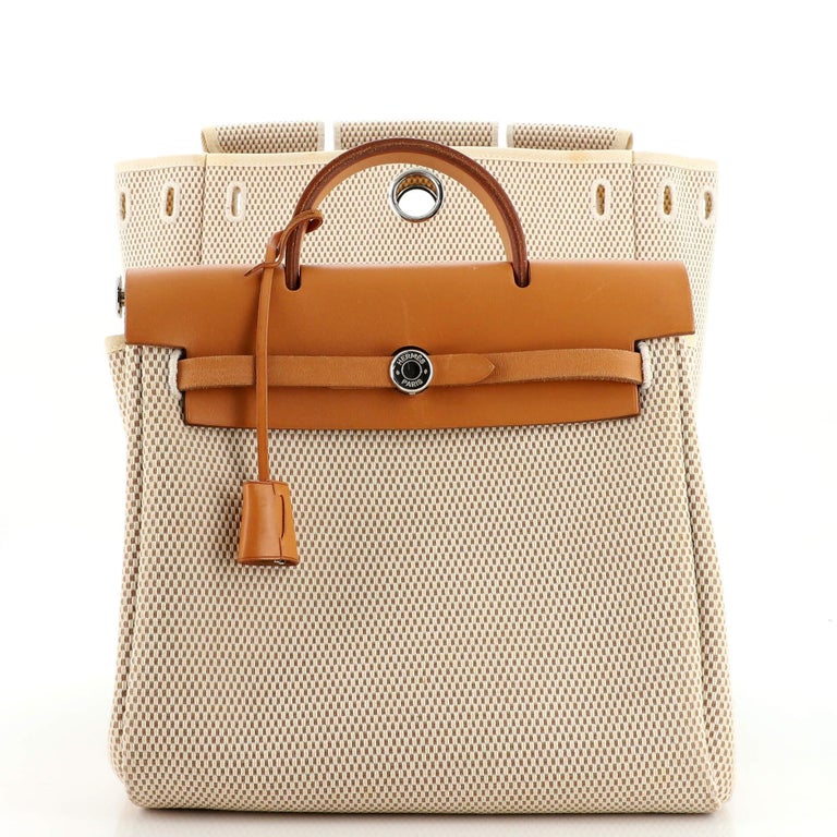 Hermes Herbag A Dos Backpack Toile at 1stDibs