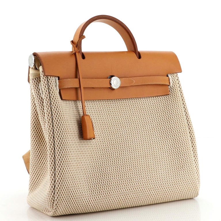 Hermes Herbag A Dos Backpack Toile at 1stDibs
